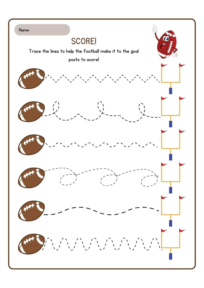 Football - Trace The Lines Activity Sheet – NESTA TOYS